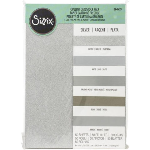 Sizzix Surfacez – The Opulent Cardstock Pack, 8 1/4″ x 11 3/4″, Silver ...