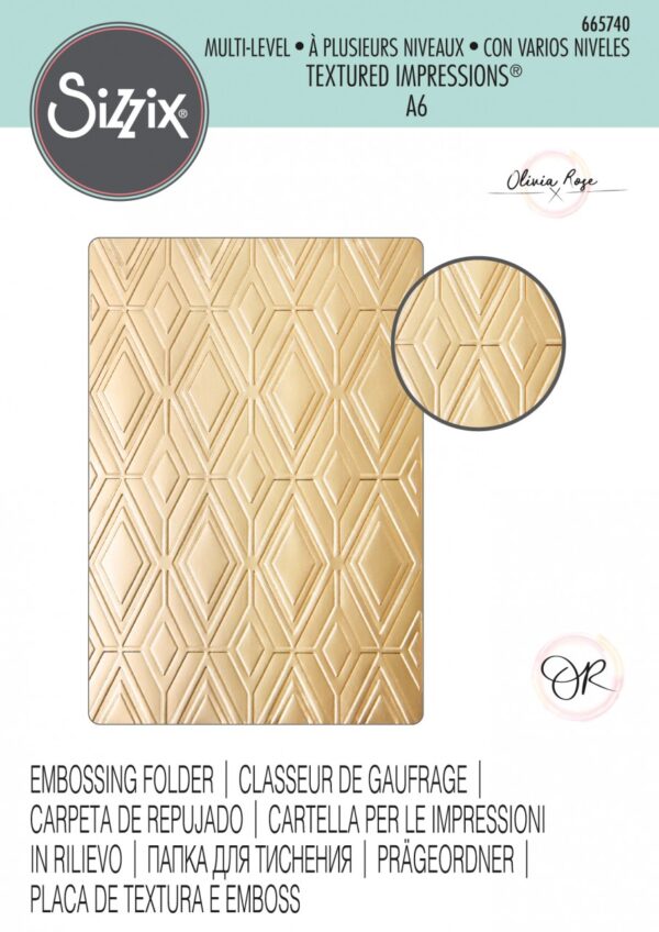Sizzix® Multi-Level Textured Impressions® Embossing Folder – Rhombus ...
